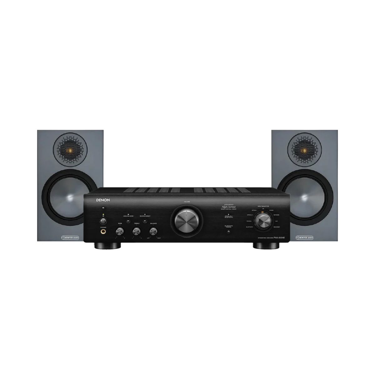 Monitor Audio Bronze 50 Bookshelf Speakers + Denon PMA-600NE Amplifier ...