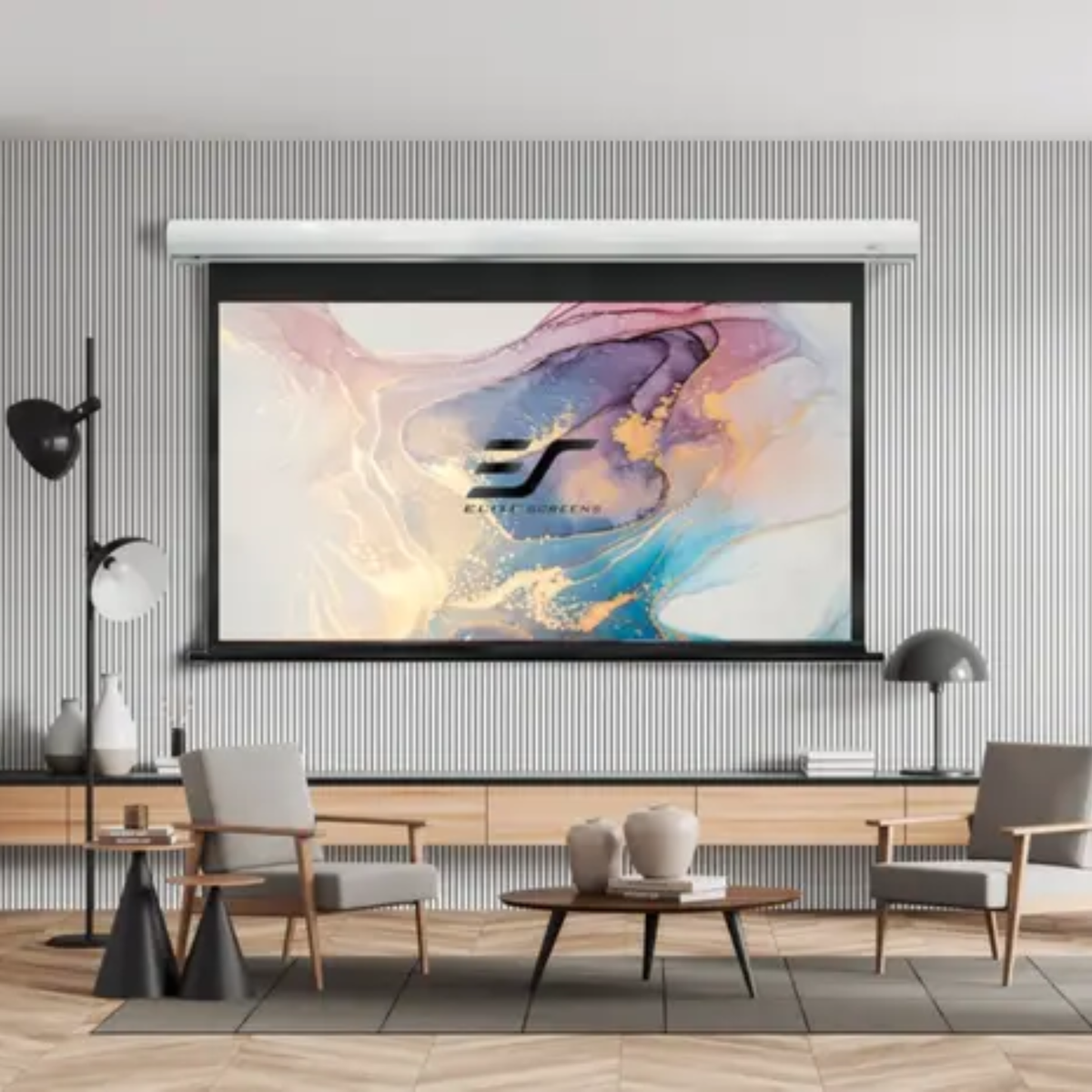 Elite Screens SK84XHW-E24 Saker Premium - 84 Inches 16:9 Motorised Pro ...